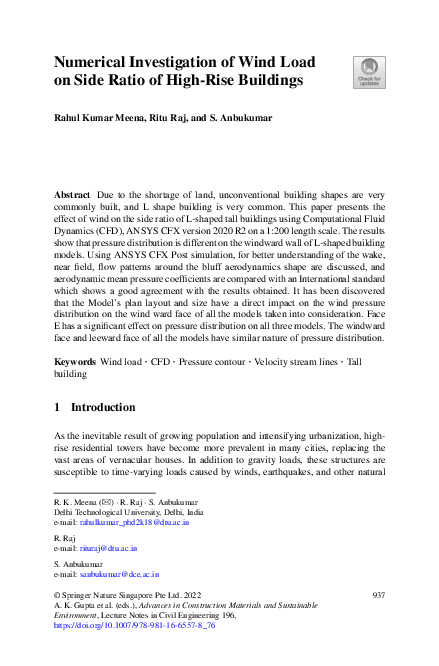 (PDF) Numerical Investigation of Wind Load on Side Ratio of High-Rise Buildings