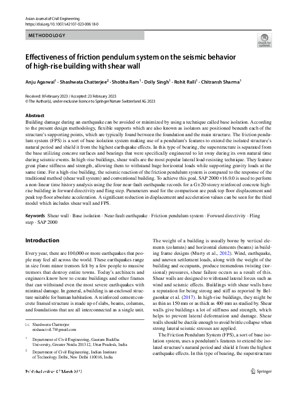 (PDF) Effectiveness of friction pendulum system on the seismic behavior ...