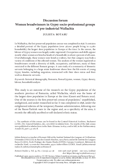 (PDF) Women breadwinners in Gypsy socio-professional groups of pre ...