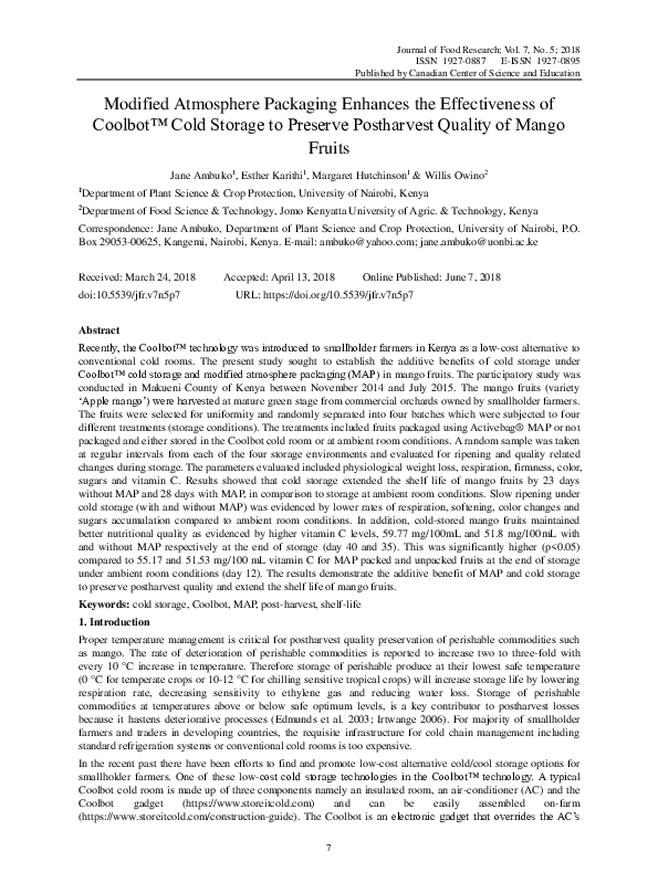 (PDF) Modified Atmosphere Packaging Enhances the Effectiveness of ...