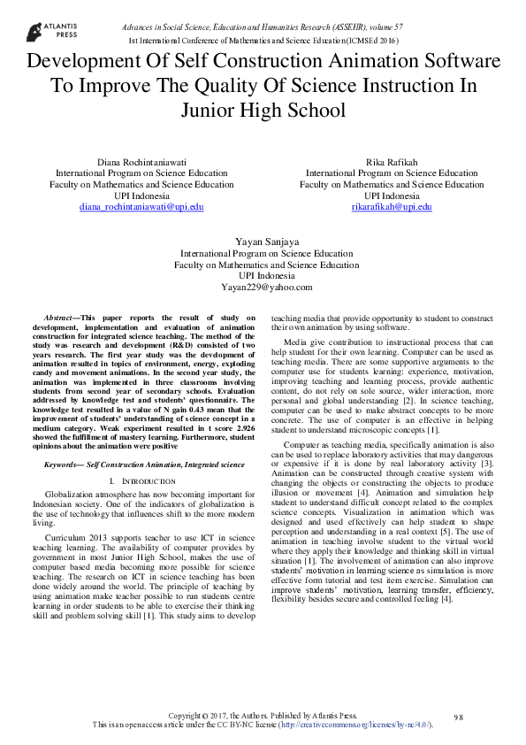(PDF) Development Of Self Construction Animation Software To Improve ...