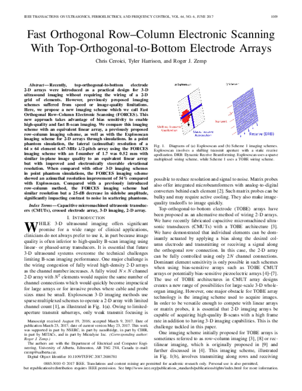 (PDF) Fast Orthogonal Row-Column Electronic Scanning (FORCES) with Top ...