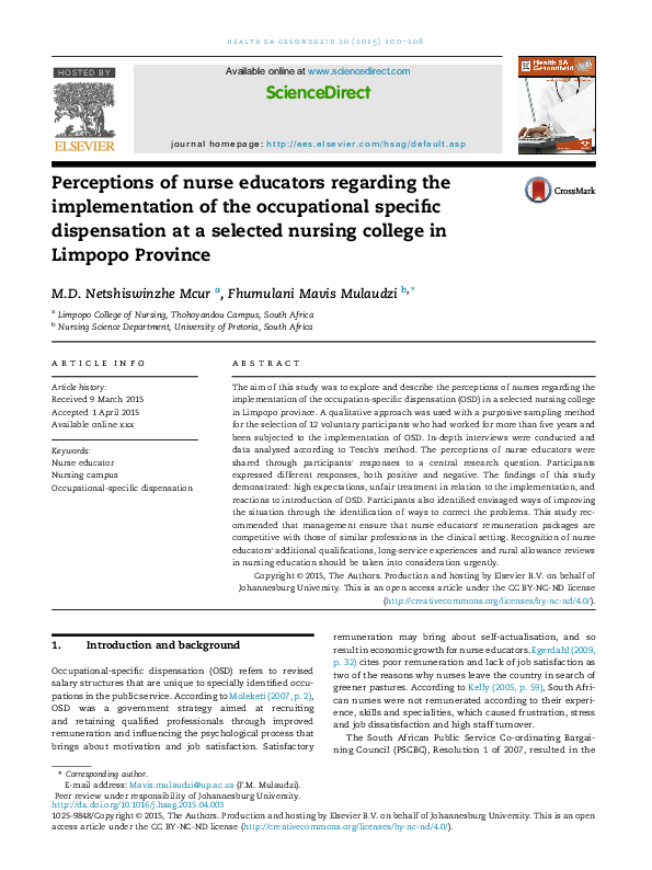 (PDF) Perceptions of nurse educators regarding the implementation of ...