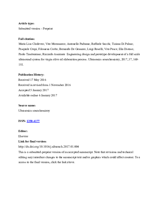 (PDF) Engineering design and prototype development of a full scale ...