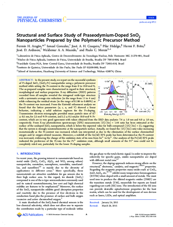 (PDF) Structural and Surface Study of Praseodymium-Doped SnO2 ...