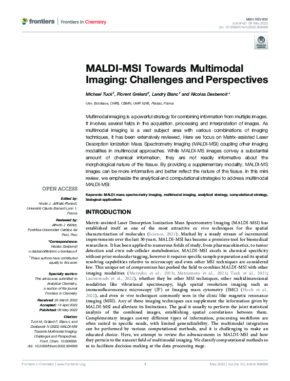 (PDF) MALDI-MSI Towards Multimodal Imaging: Challenges and Perspectives