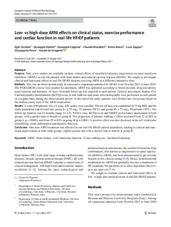 (PDF) Low- vs high-dose ARNI effects on clinical status, exercise ...