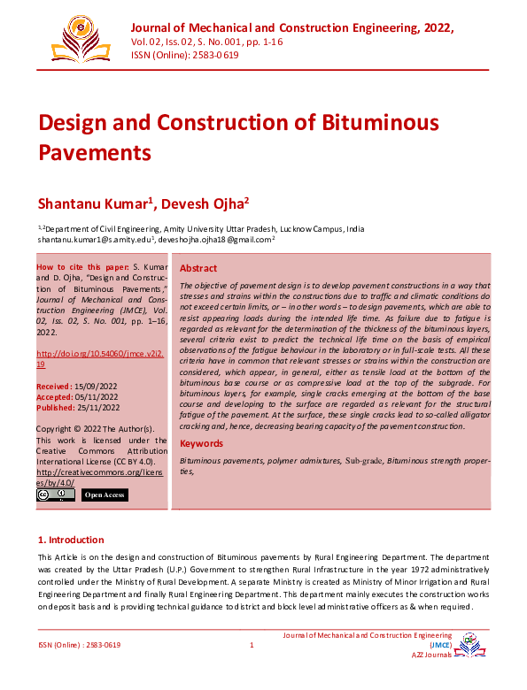 (PDF) Design and Construction of Bituminous Pavements
