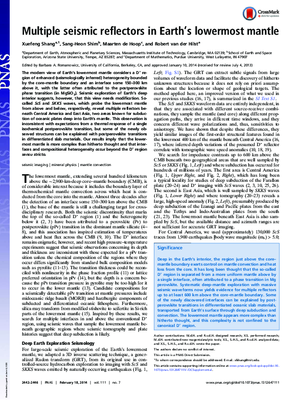 (PDF) Multiple seismic reflectors in Earth's lowermost mantle