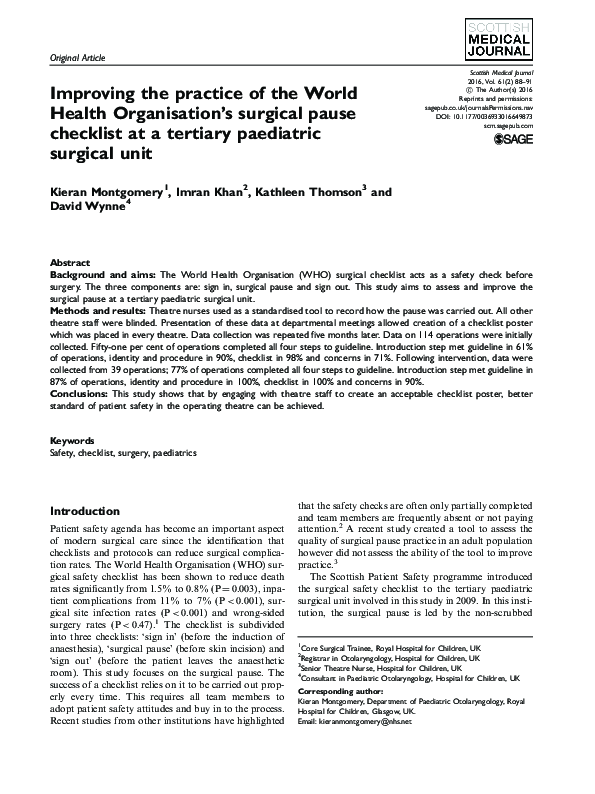 (PDF) Improving the practice of the World Health Organisation's ...