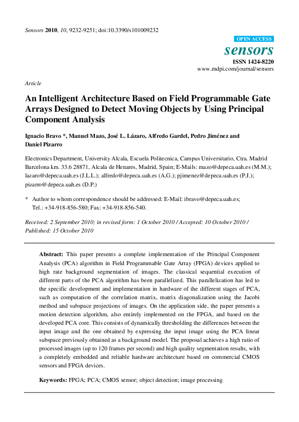 Pdf An Intelligent Architecture Based On Field Programmable Gate Arrays Designed To Detect