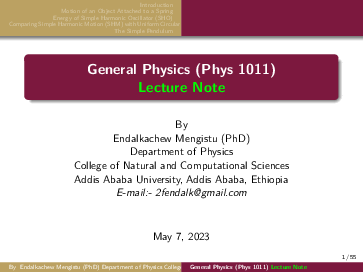 (PDF) Introduction Motion of an Object Attached to a Spring Energy of ...