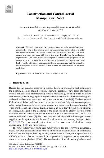 (PDF) Aerial Manipulator Robot: Design, Control, and Simulation