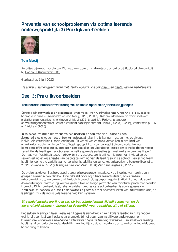 (PDF) Mooij, T., & Boonstra, H. (2023). Preventie van schoolproblemen ...