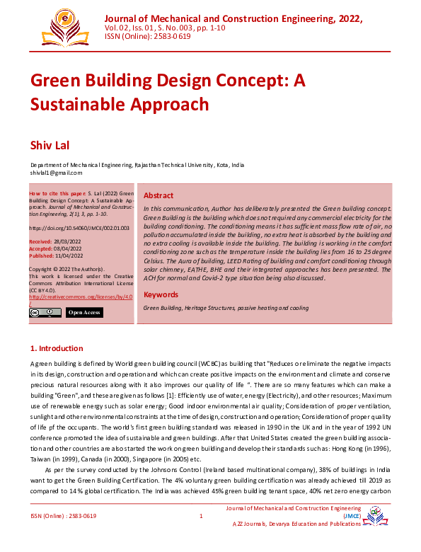 (PDF) Green Building Design Concept: A Sustainable Approach