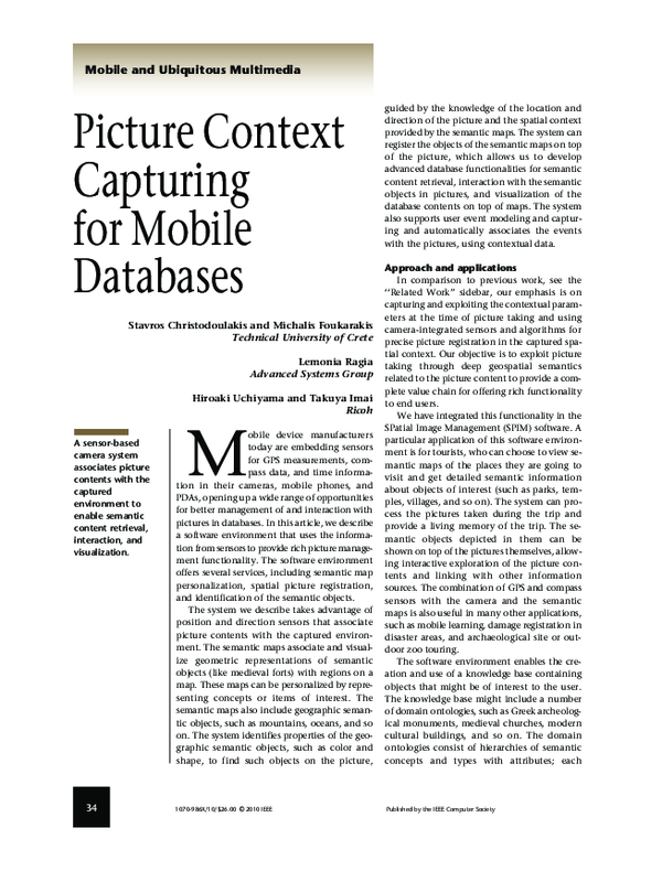 (PDF) Picture Context Capturing for Mobile Databases | Lemonia Ragia - Academia.edu