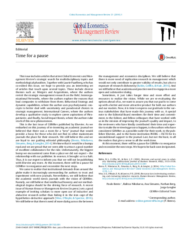 (PDF) Time for a pause