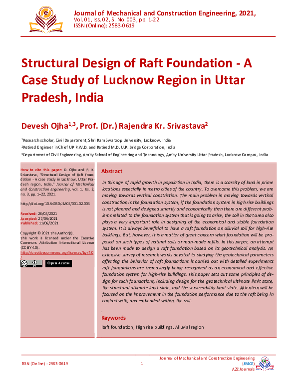 (PDF) Structural Design of Raft Foundation -A Case Study of Lucknow ...