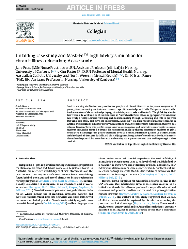 (PDF) Unfolding case study and Mask-Ed™ high fidelity simulation for ...