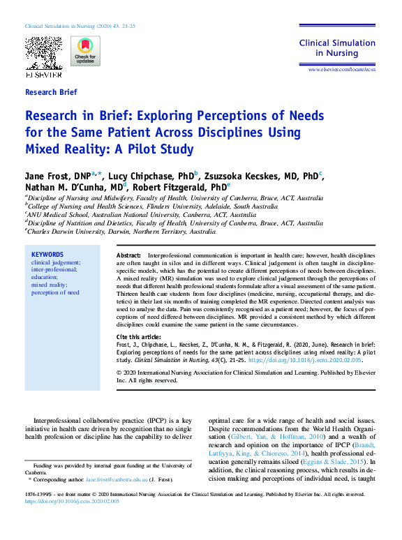 (PDF) Research in Brief: Exploring Perceptions of Needs for the Same ...