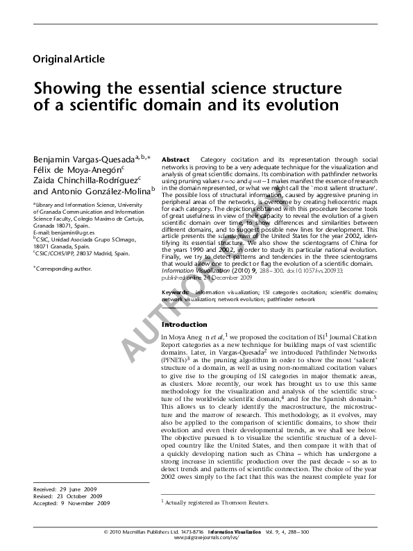 (PDF) Showing the essential science structure of a scientific domain ...