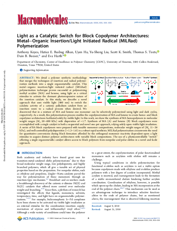 (PDF) Light as a Catalytic Switch for Block Copolymer Architectures ...