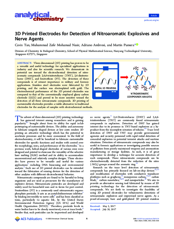 (PDF) 3D Printed Electrodes for Detection of Nitroaromatic Explosives ...