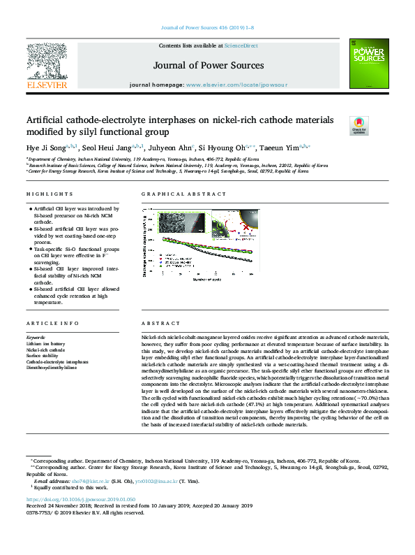 (PDF) Artificial cathode-electrolyte interphases on nickel-rich cathode materials modified by ...