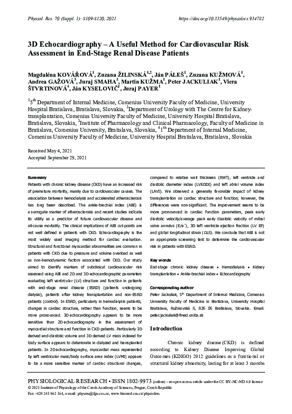 (PDF) 3D Echocardiography – A Useful Method for Cardiovascular Risk ...