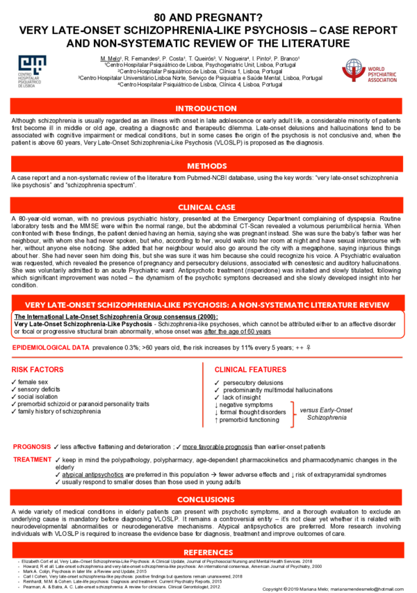 (PDF) 80 and Pregnant? Very Late-Onset Schizophrenia Like Psychosis ...