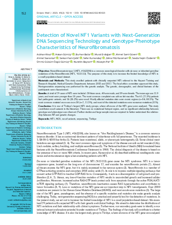(PDF) Detection of Novel NF1 Variants with Next Generation-based DNA Sequencing Technology, and ...