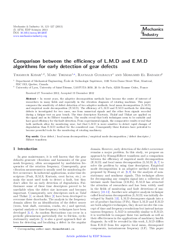 (PDF) Comparison between the efficiency of L.M.D and E.M.D algorithms for early detection of ...