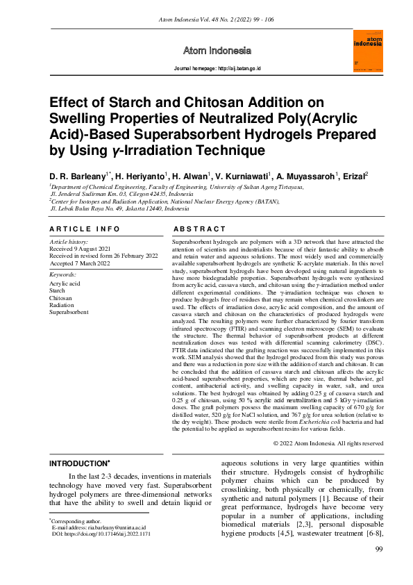 (PDF) Effect of Starch and Chitosan Addition on Swelling Properties of ...