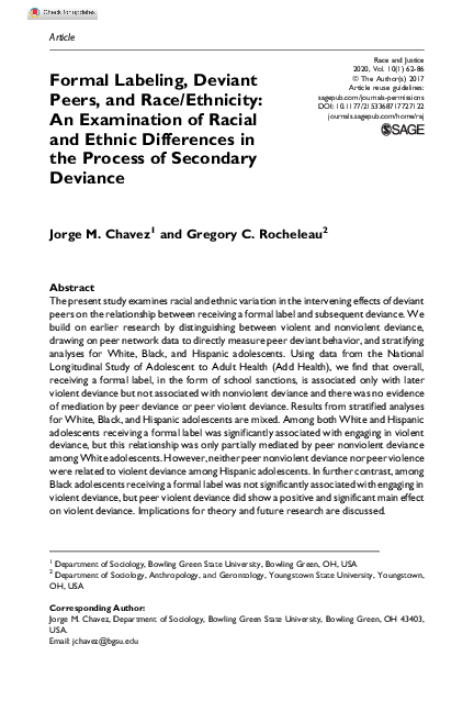 (PDF) Formal Labeling, Deviant Peers, and Race/Ethnicity: An ...