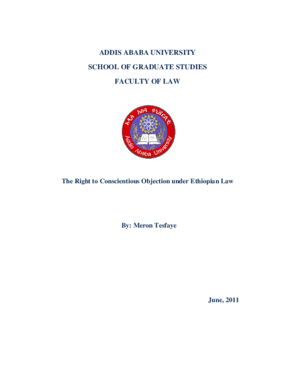 (PDF) The Right to Conscientious Objection under Ethiopian Law