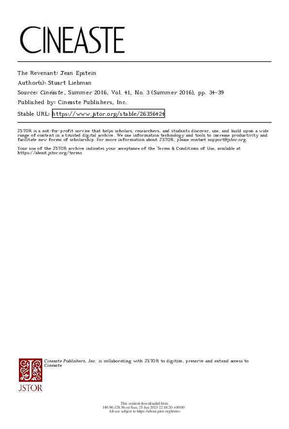 (PDF) The Revenant Jean Epstein
