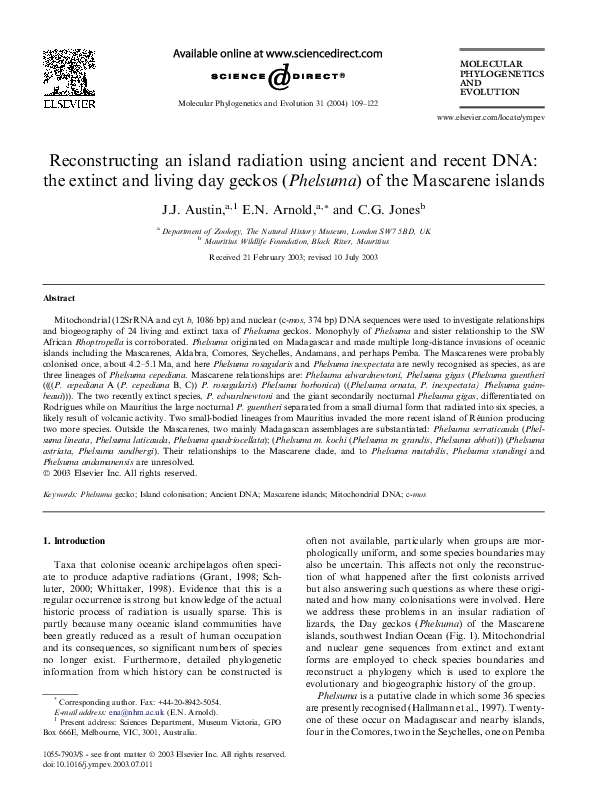 (PDF) Reconstructing an island radiation using ancient and recent DNA ...