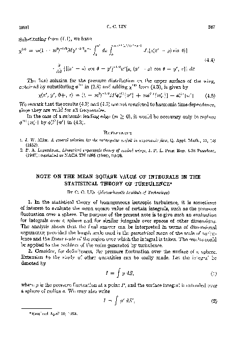 (PDF) Note on the mean square value of integrals in the statistical theory of turbulence | jo jo ...