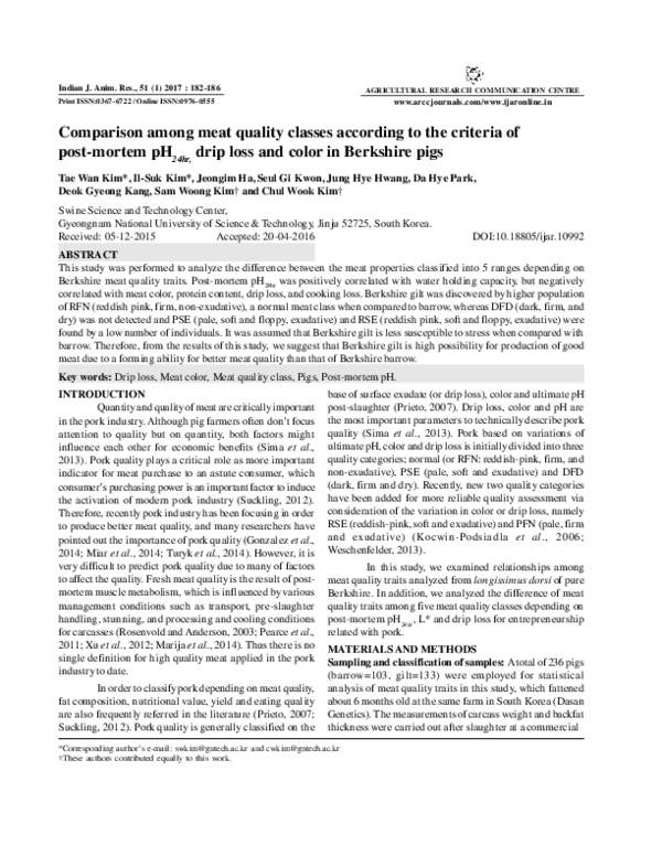 (PDF) Comparison among meat quality classes according to the criteria ...