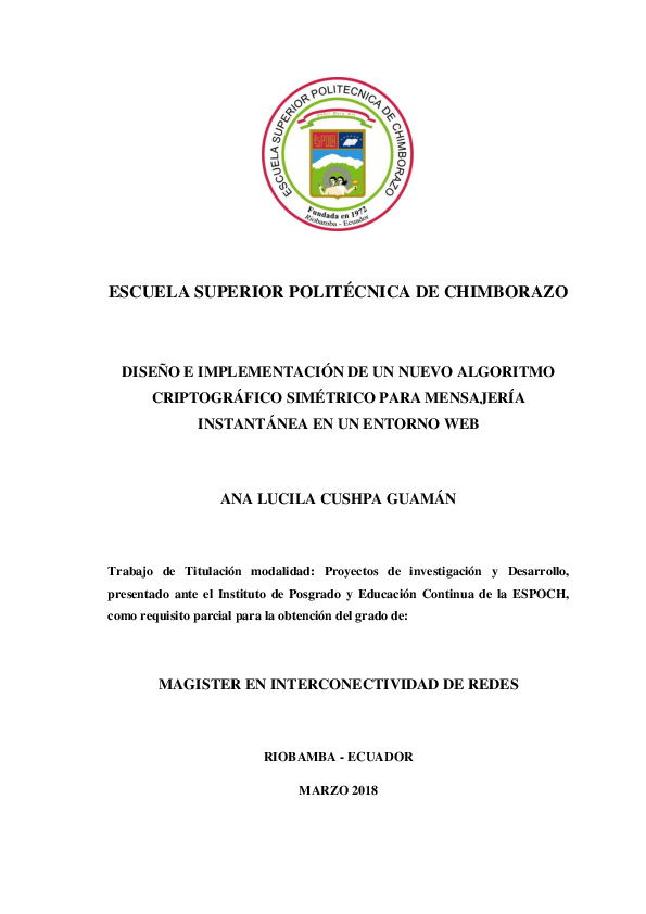 Pdf Diseño E Implementación De Un Nuevo Algoritmo Criptográfico