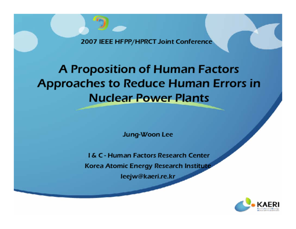 (PDF) A proposition of human factors approaches to reduce human errors ...