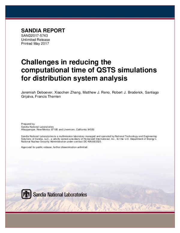 (PDF) Challenges in reducing the computational time of QSTS simulations ...