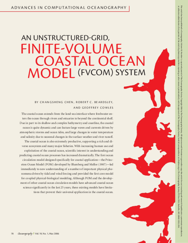 Pdf An Unstructured Grid Finite Volume Coastal Ocean Model Fvcom