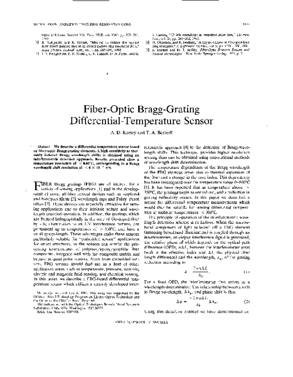 (PDF) Fiber-optic Bragg-grating differential-temperature sensor