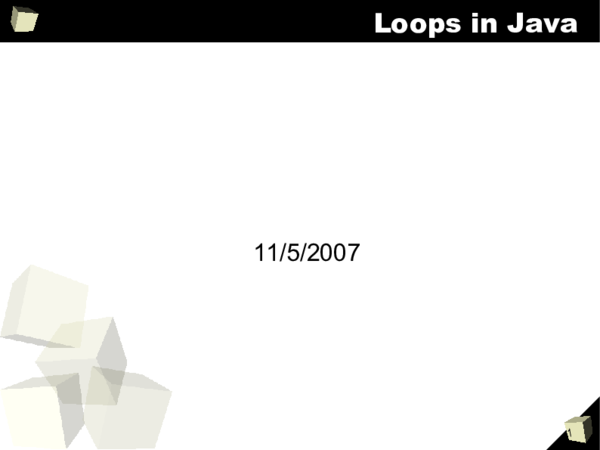 (PDF) Loops in Java