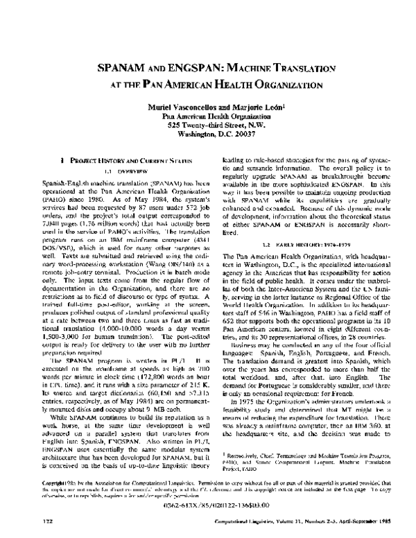 (PDF) Spanam And Engspan: Machine Translation