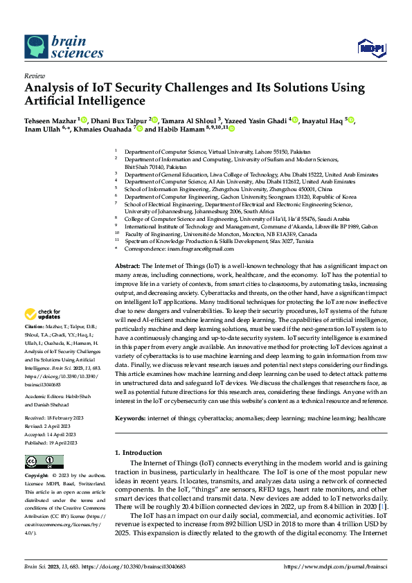 (PDF) Analysis of IoT Security Challenges and Its Solutions Using ...