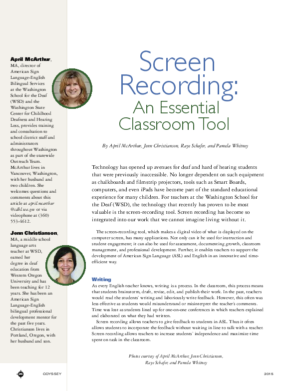 (PDF) Screen Recording: An Essential Classroom Tool