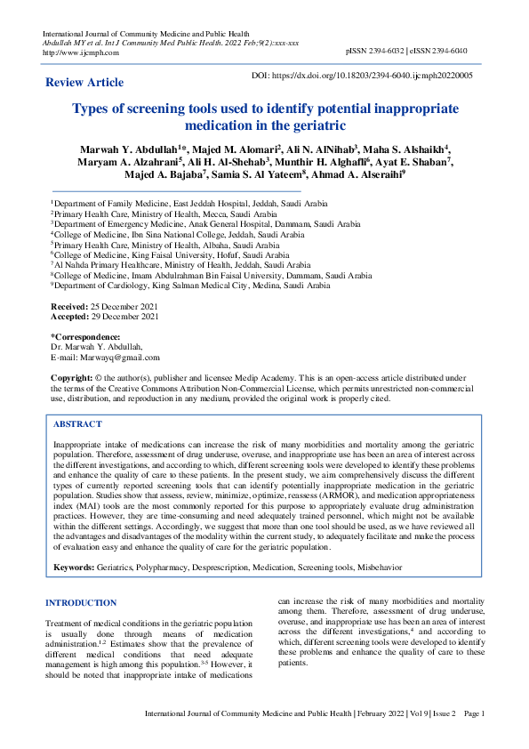 (PDF) Types of screening tools used to identify potential inappropriate ...