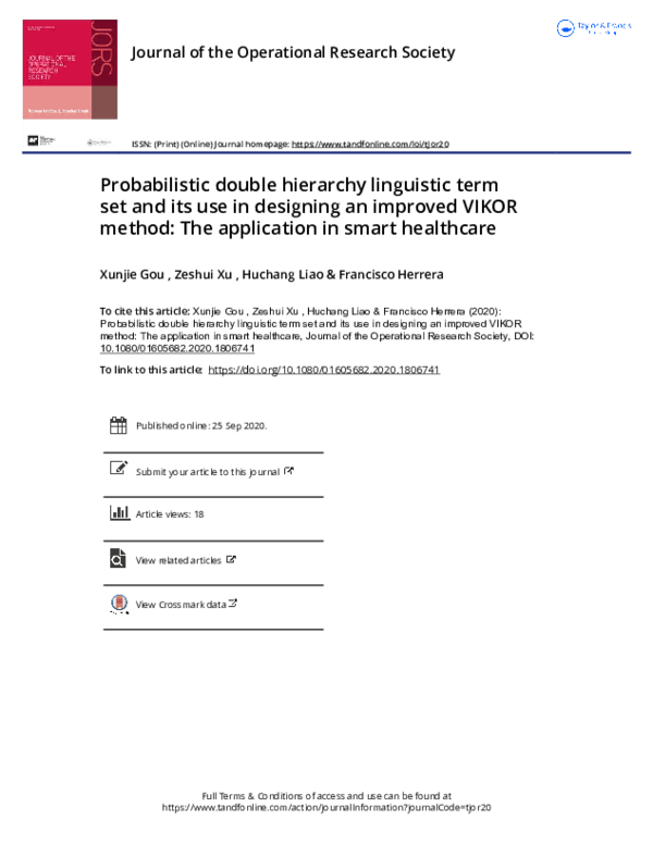 (PDF) Probabilistic double hierarchy linguistic term set and its use in designing an improved ...